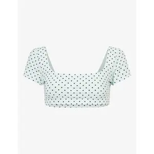 Bo+tee Polka-dot Cropped Stretch-jersey Top