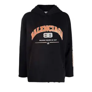 Balenciaga Maison Cropped Hoodie /orange/white
