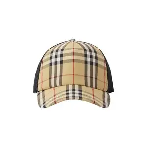 Burberry Check And Mesh Cap 'archive Beige