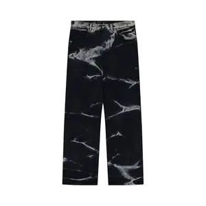PURPLE BRAND Marble Coated Baggy Fit Jeans - Black