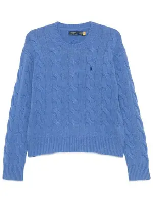 Polo Ralph Lauren Cable Knit Wool And Cashmere Sweater - Blue