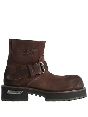 Balenciaga Venom Mini Ankle Boots In Suede - Brown