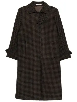 Tagliatore Bethany Wool Coat Houndstooth Pattern - Brown