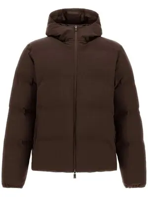 Herno Short Hooded Down Jacket - Brown