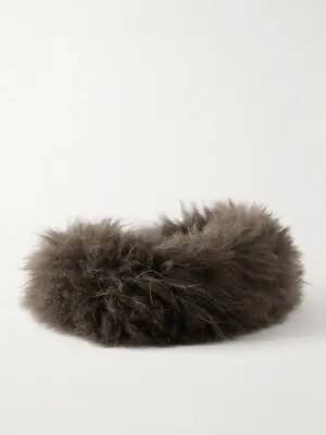YVES SALOMON Shearling Headband - Gray