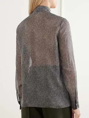 Gabriela Hearst Shildon Printed Silk-satin Blouse