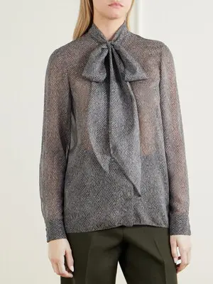 Gabriela Hearst Shildon Printed Silk-satin Blouse