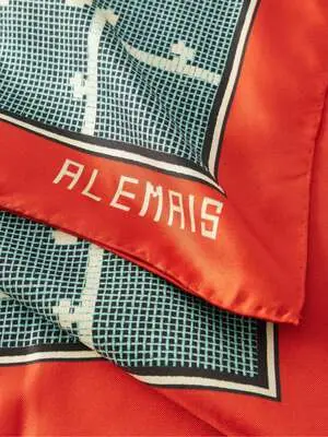 ALEMAIS Ace Silk-twill Scarf
