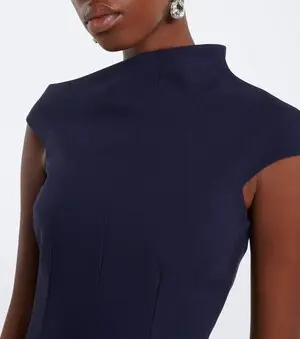 Solace London Arion Asymmetric Crêpe Cocktail Dress - Blue
