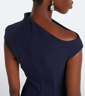Solace London Arion Asymmetric Crêpe Cocktail Dress - Blue