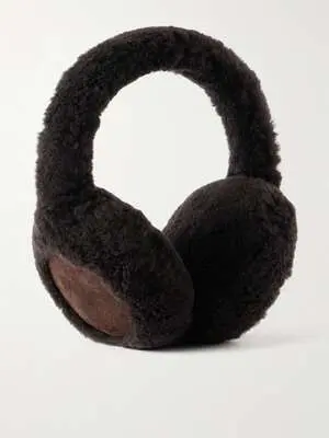 YVES SALOMON Shearling Earmuffs - Chocolate