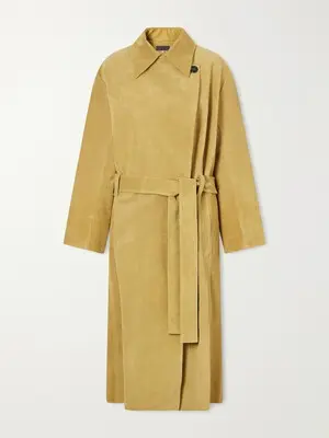 Stouls Wyatt Belted Corduroy Suede Coat - Yellow
