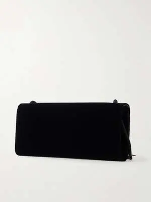 Saint Laurent Kate Tasseled Velour Shoulder Bag