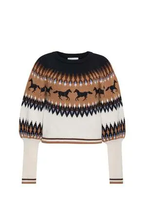 Cara Cara Colton Intarsia Pullover - Ivory Multi