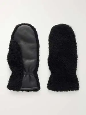 YVES SALOMON Shearling Leather-trimmed Gloves - Black