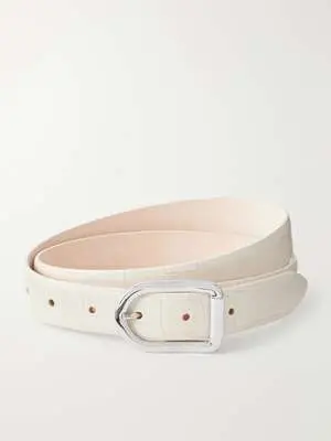 DEHANCHE Mija Embossed Leather Belt - Ivory