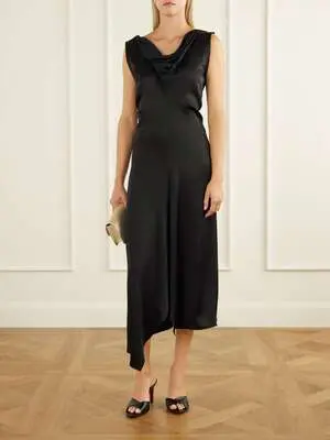 Victoria Beckham Draped Satin Midi Dress