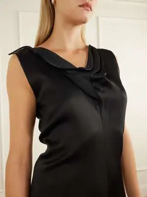 Victoria Beckham Draped Satin Midi Dress