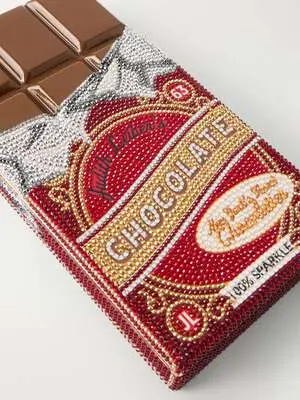 Judith Leiber Milk Chocolate Crystal-embellished Clutch
