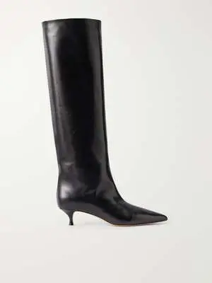 Le Monde Beryl Babouche Leather Knee-high Boots - Black