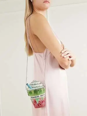 Judith Leiber Matcha Crystal-embellished Silver-tone Clutch