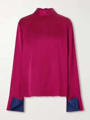 Stella McCartney Tie-detailed Satin Blouse - Fuchsia