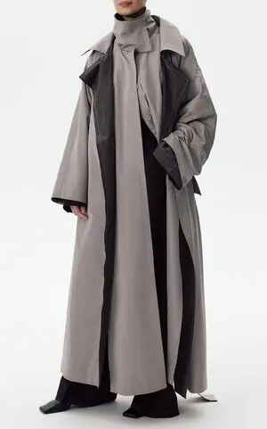 DI STAVNITSER Double Cotton-blend Trench Coat - Grey