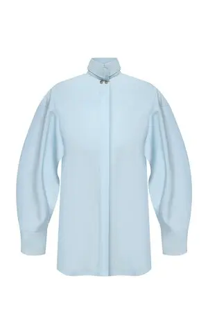 DI STAVNITSER Milena Cotton-Blend Shirt Blue