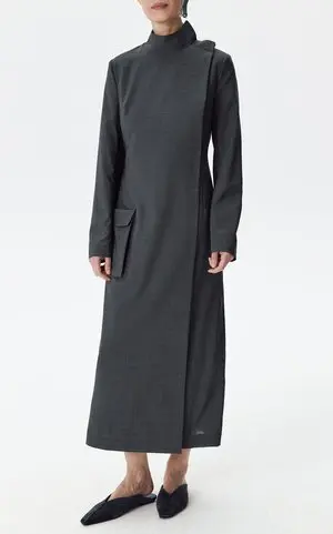 DI STAVNITSER Safari Wool Midi Dress