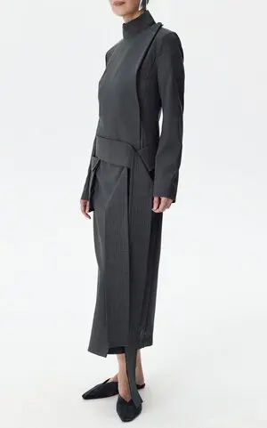 DI STAVNITSER Safari Wool Midi Dress