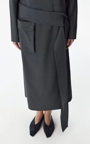 DI STAVNITSER Safari Wool Midi Dress