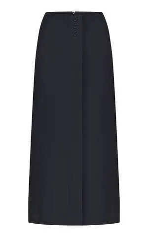 DI STAVNITSER Gentleman Wool Maxi Skirt - Navy
