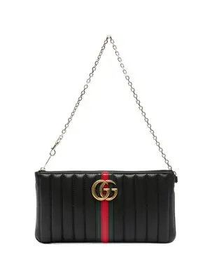 Gucci Gg Marmont Leather Pouch - Black