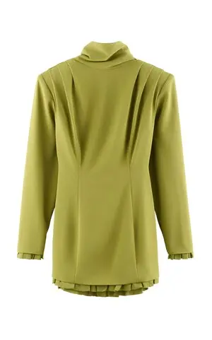 Arakii Draped High-neck Mini Dress - Olive