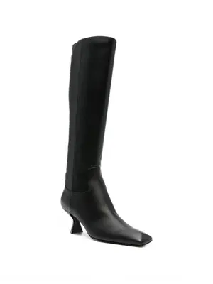 SERGIO ROSSI Leather Heel Boots