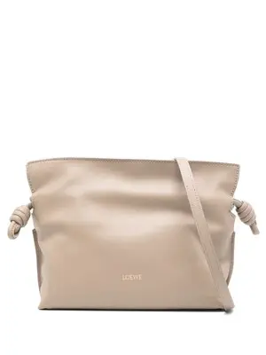 Loewe Loewe Flamenco Mini Leather Clutch Beige