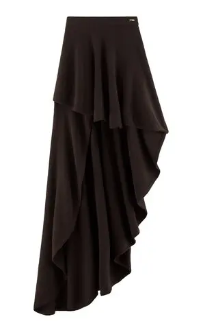 Arakii Knitted Spiral Wool Mini Skirt - Brown