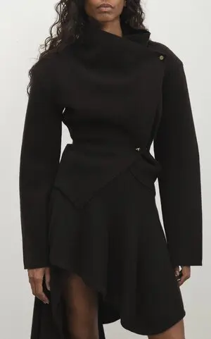 Arakii Knitted Spiral Wool Mini Skirt