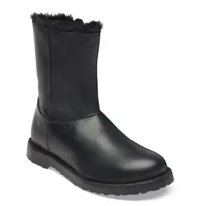BIRKENSTOCK Uppsala Zip Shearling Natural Leather - Black