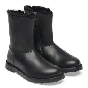 BIRKENSTOCK Uppsala Zip Shearling Natural Leather - Black