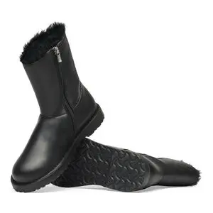 BIRKENSTOCK Uppsala Zip Shearling Natural Leather - Black