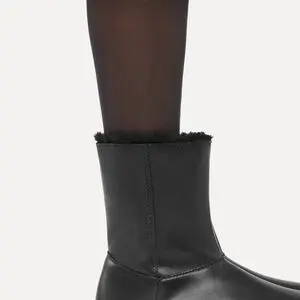 BIRKENSTOCK Uppsala Zip Shearling Natural Leather - Black