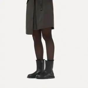 BIRKENSTOCK Uppsala Zip Shearling Natural Leather - Black