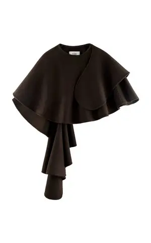 Arakii Ruffled Wool-cashmere Scarf - Brown