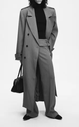 Arakii Striped Wool-blend Belted Pants