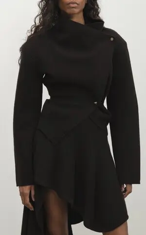 Arakii Asymmetric Pin Merino Wool Blazer