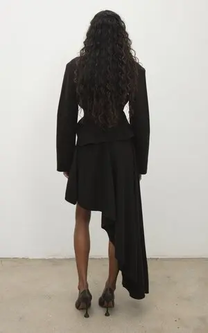 Arakii Asymmetric Pin Merino Wool Blazer