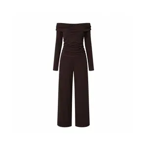 GIRL IN MIND Jay Asymmetric Long Sleeve Top - Brown