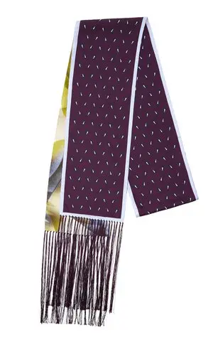 OTZIO Fringed Silk-twill Double Scarf - Multi