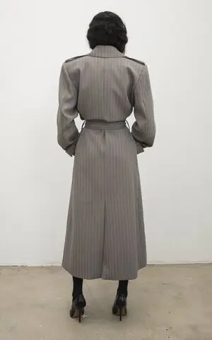 Arakii Striped Wool-blend Structured Coat